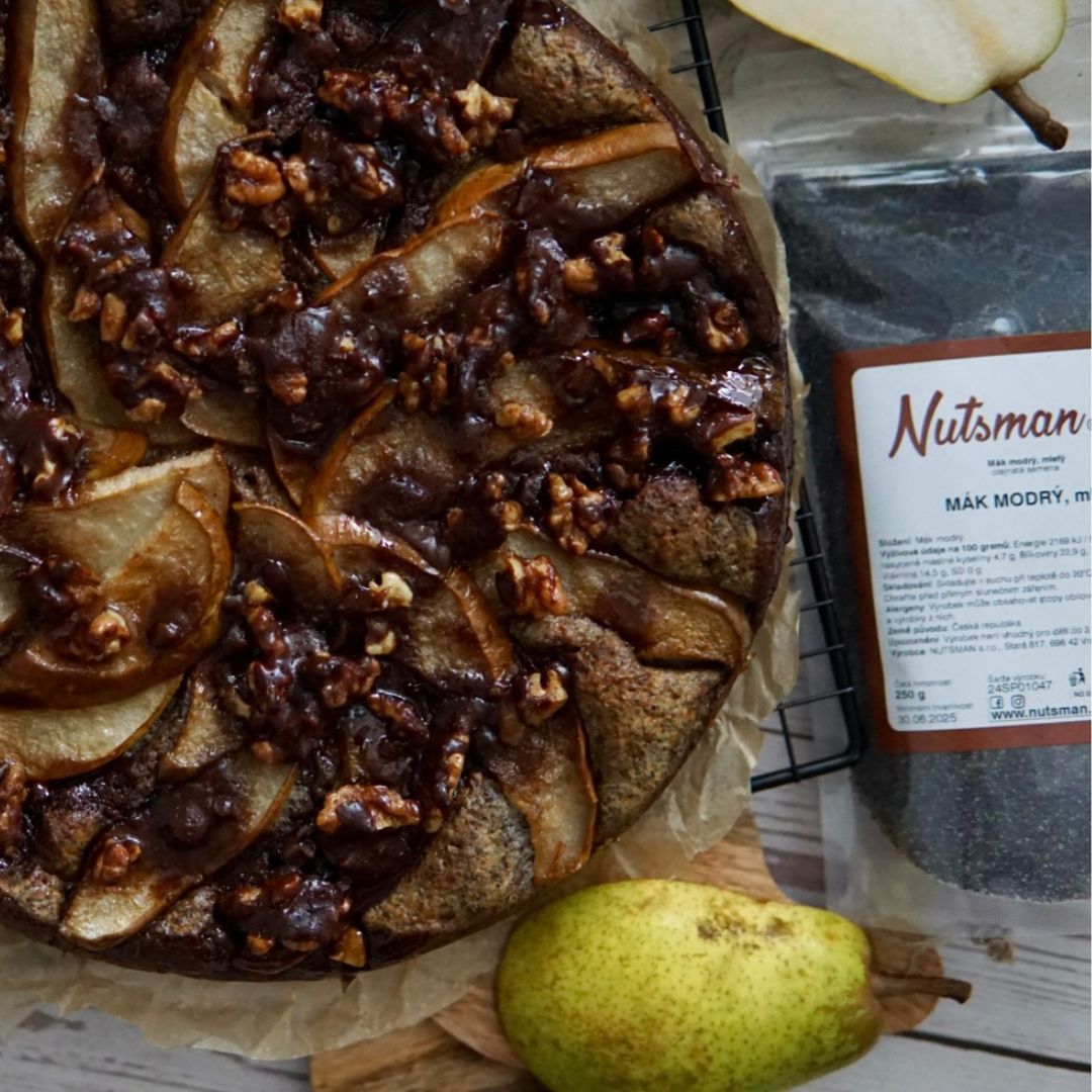 Hruškový koláč s makovou náplní a ořechy | Recept Nutsman pro milovníky ...